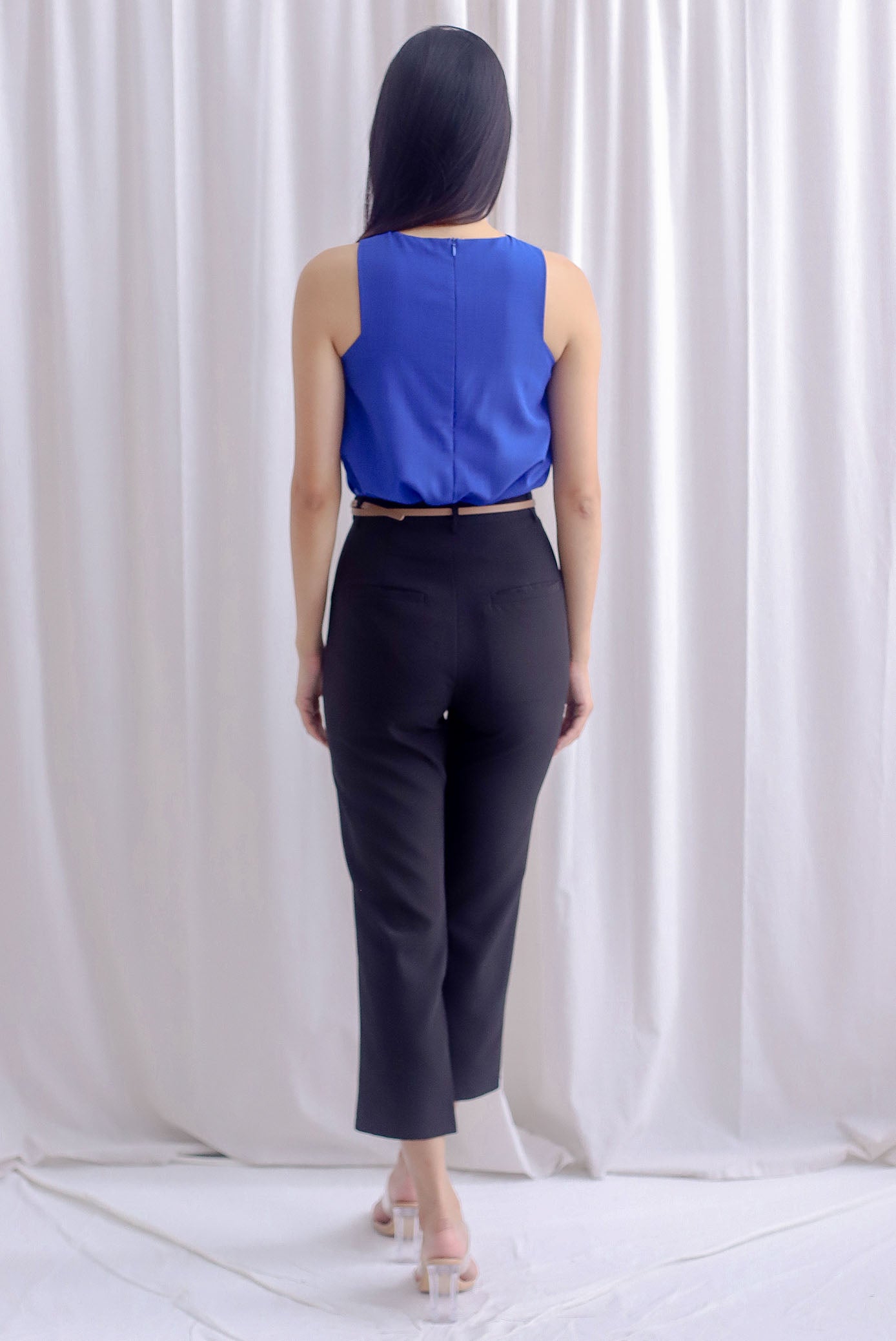 Aggie Cross Overlap Top In Cobalt Blue – The Design Closets